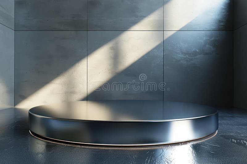 A Silver Platform with a Light Hitting it in a Modern Setting. Perfect ...