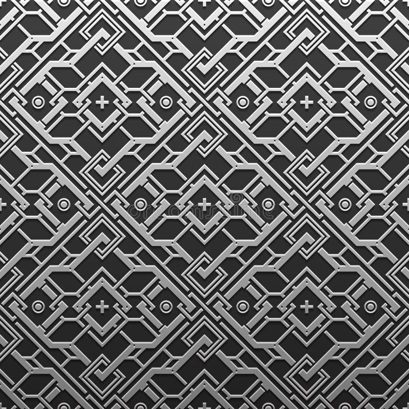Silver/platinum Metallic Background with Geometric Pattern Stock Vector ...