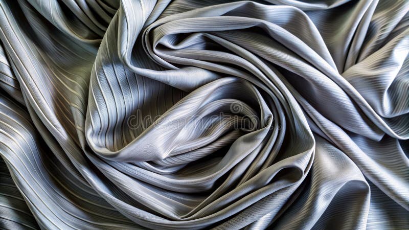 Silver Pleated Silk Swirl Draped Fabric Texture Stock Illustration ...