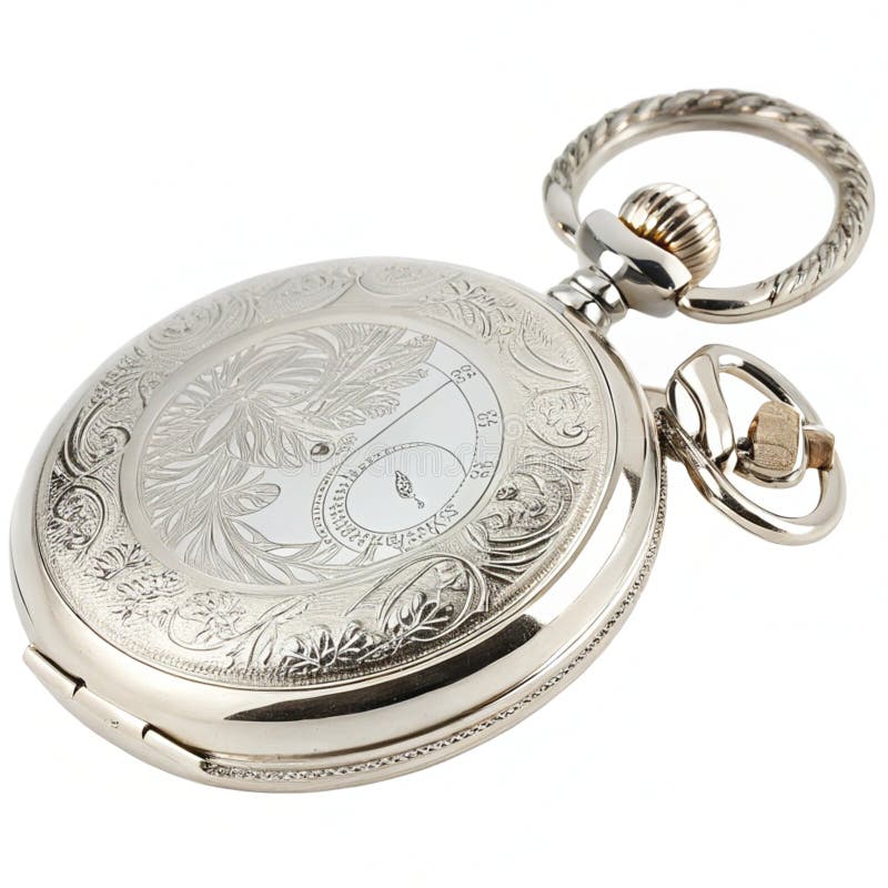 Silver Pocket Watch Isolated on Transparent Background Stock ...