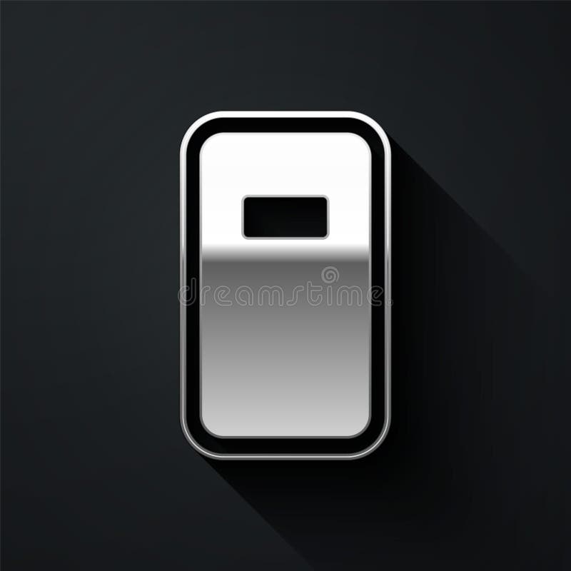 Silver Police Assault Shield Icon Isolated on Black Background. Long ...