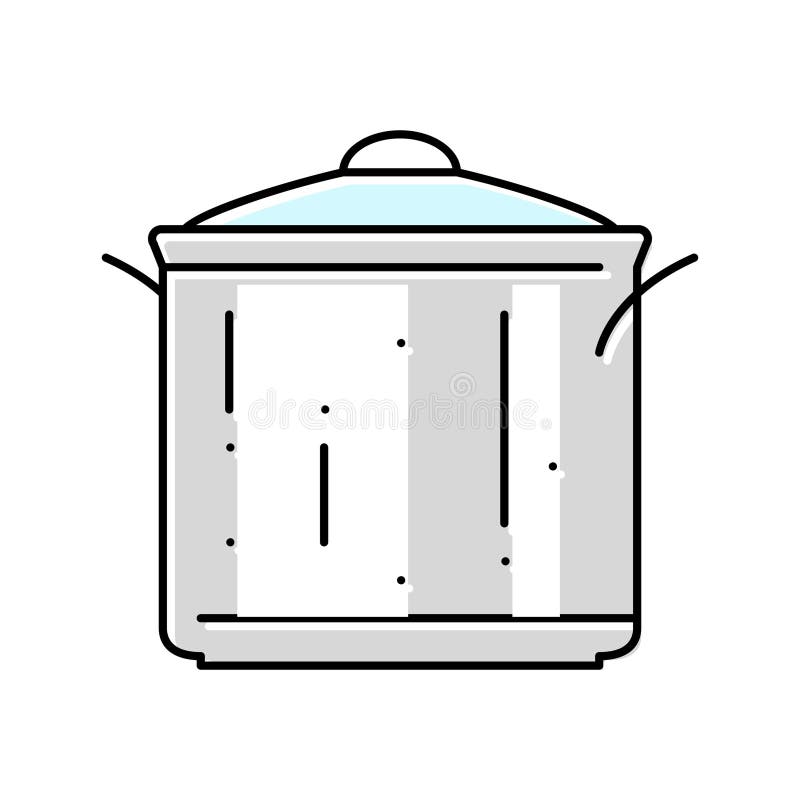 Silver Pot Cooking Color Icon Vector Illustration Stock Vector ...