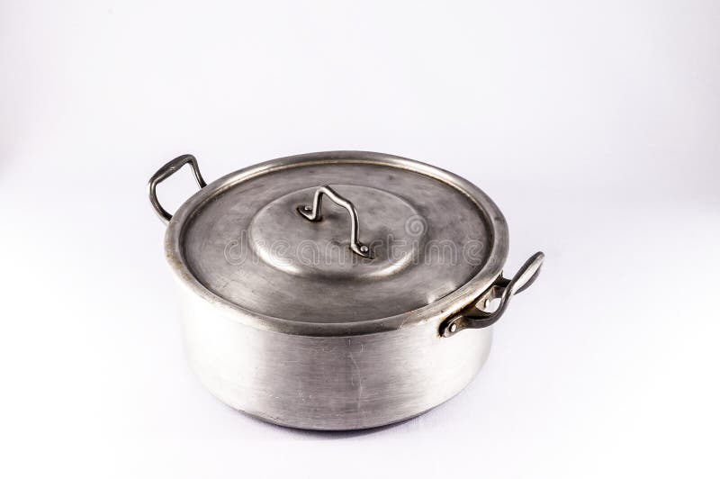 Silver Pot Lid Sits White Background Stock Photos - Free & Royalty-Free ...