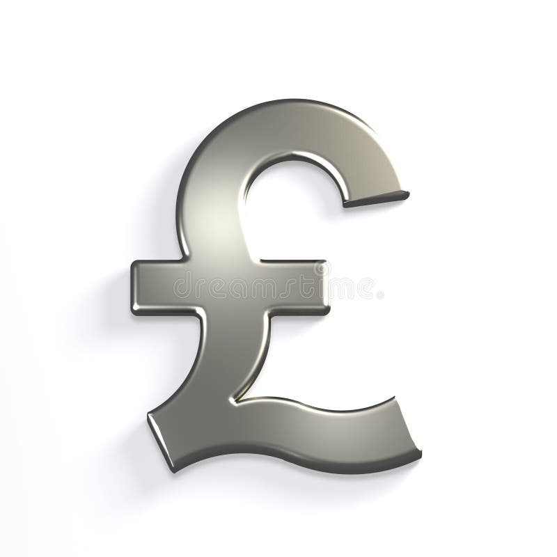 Silver Pound Symbol. 3D Render Illustration Stock Illustration ...