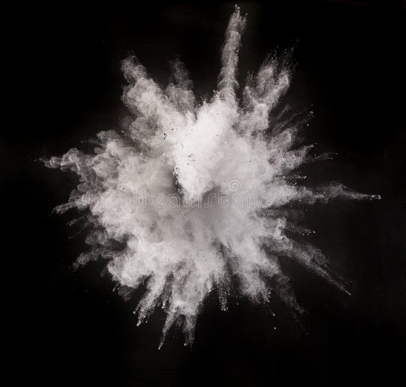 Silver Powder Explosion on Black Background. Stock Photo - Image of ...
