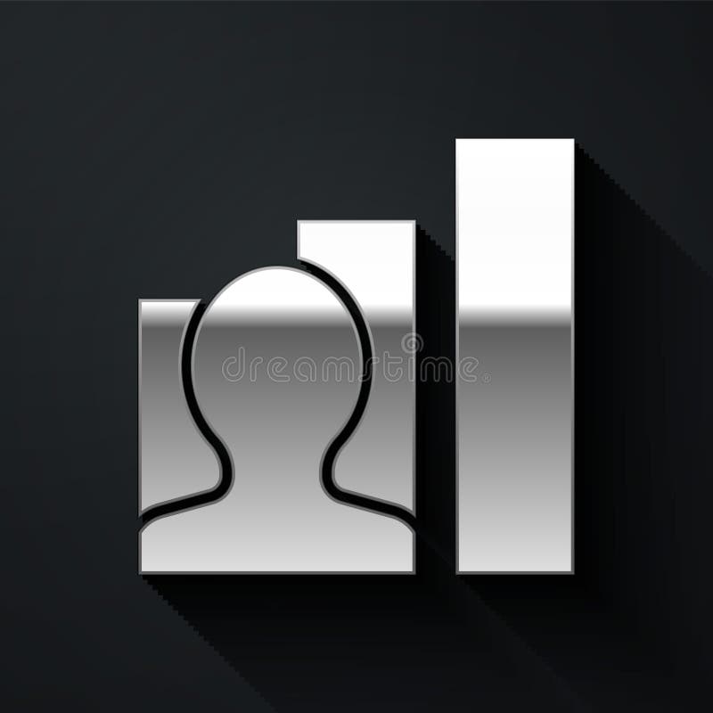 Silver Productive Human Icon Isolated on Black Background. Idea Work ...