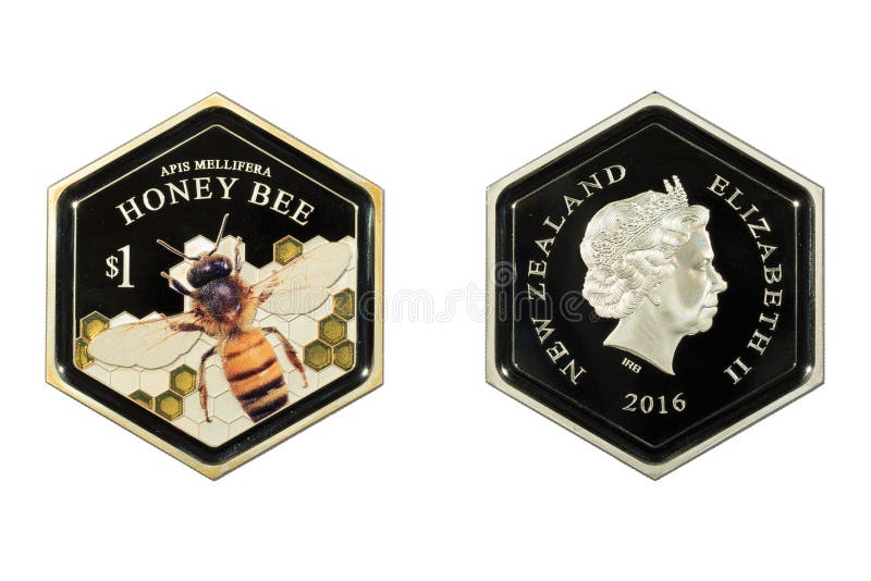 New Zealand 2016 $1 `Honey Bee` Coin Editorial Stock Image - Image of ...