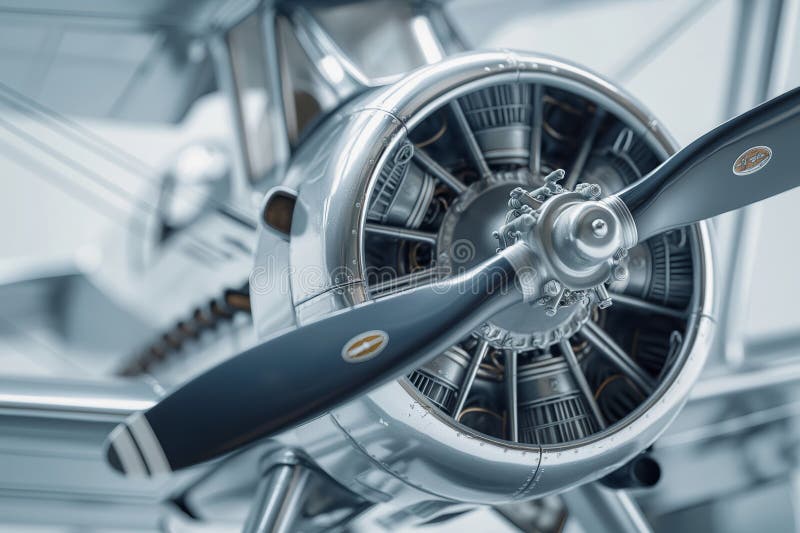 A Silver Propeller on an Airplane Stock Image - Image of chrome, steel ...