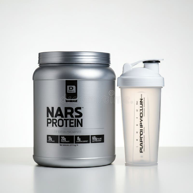 Silver Protein Powder Container Labeled "NARS PROTEIN" Alongside a ...
