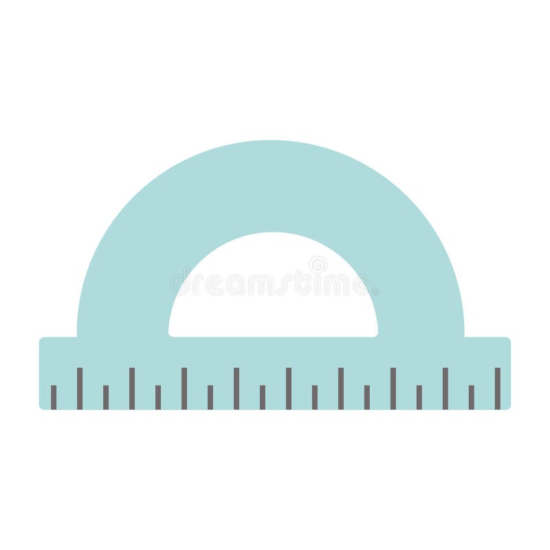 Silver Protractor on White Background Stock Vector - Illustration of ...