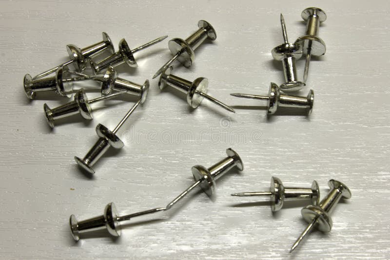 Silver push pin stock image. Image of spike, metal, pushpin - 89097