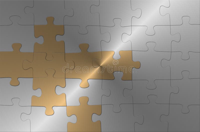 3D Silver Puzzle Piece stock illustration. Illustration of assemble ...