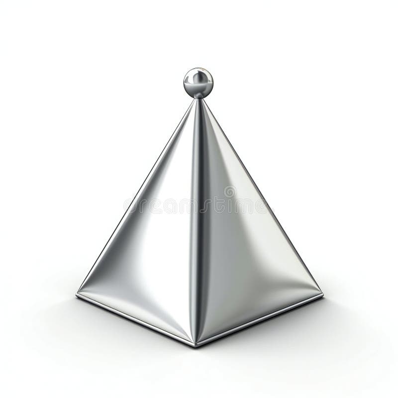 Silver Pyramid Toy Icon Isolated on Blue Background. Minimalism Concept ...