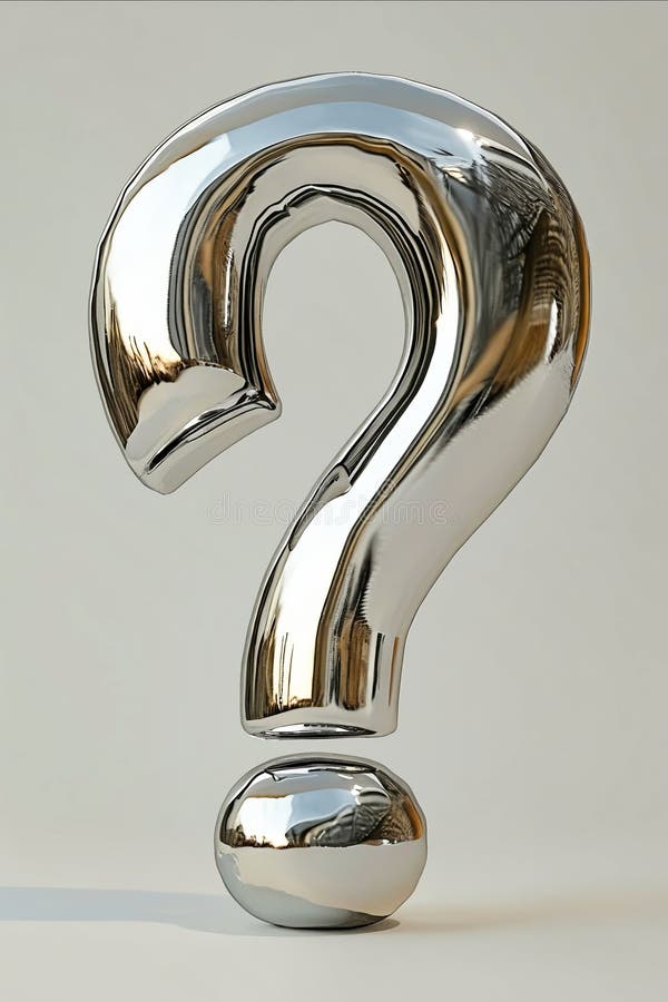 A Silver Question Mark with a Ball Inside of it. Generative AI Stock ...