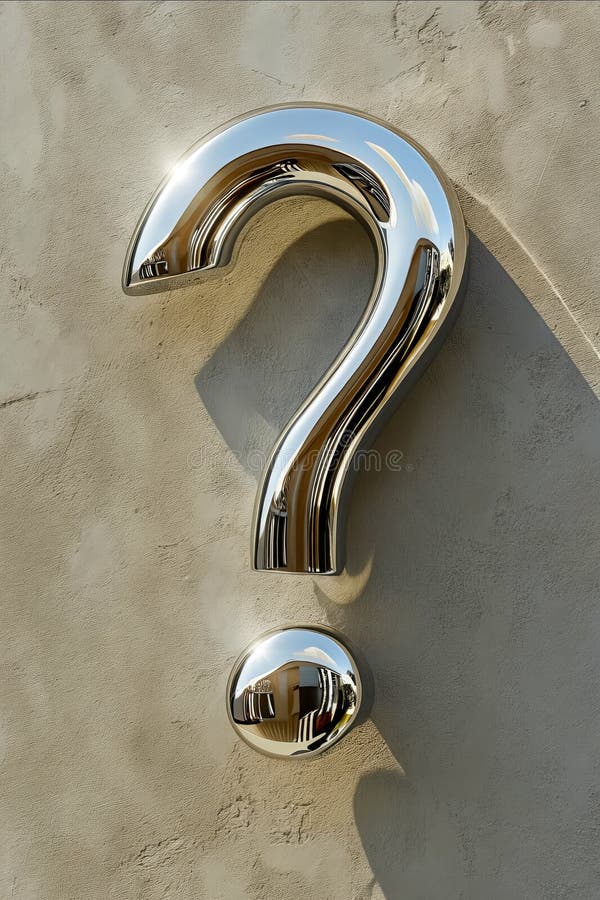 A Silver Question Mark is Hanging on a Wall. Generative AI Stock Image ...