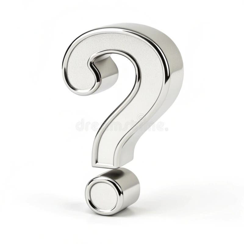 Silver Question Mark Isolated on Transparent Background Stock ...