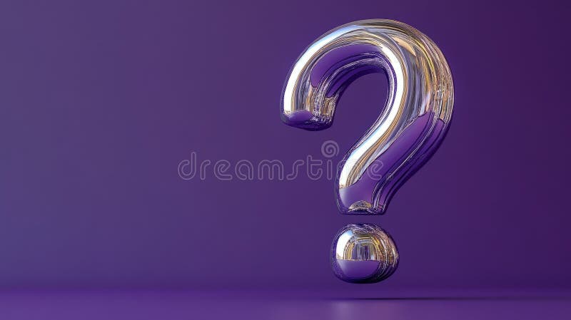 Silver Question Mark on a Purple Background. Stock Photo - Image of ...