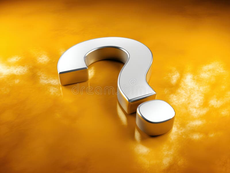 Silver Question Mark is on a Yellow Background Stock Illustration ...