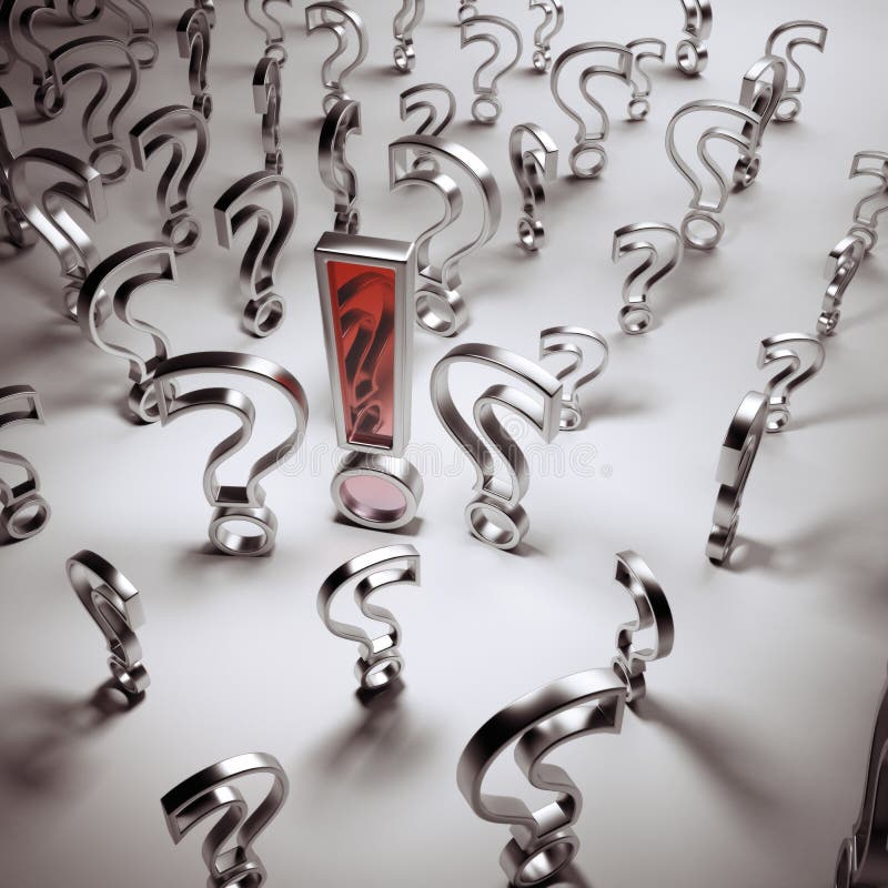 Silver Questions and Red Answer Stock Illustration - Illustration of ...