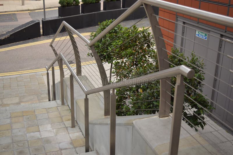 Railing Leading To Covered Front Porch and Door Stock Image - Image of ...