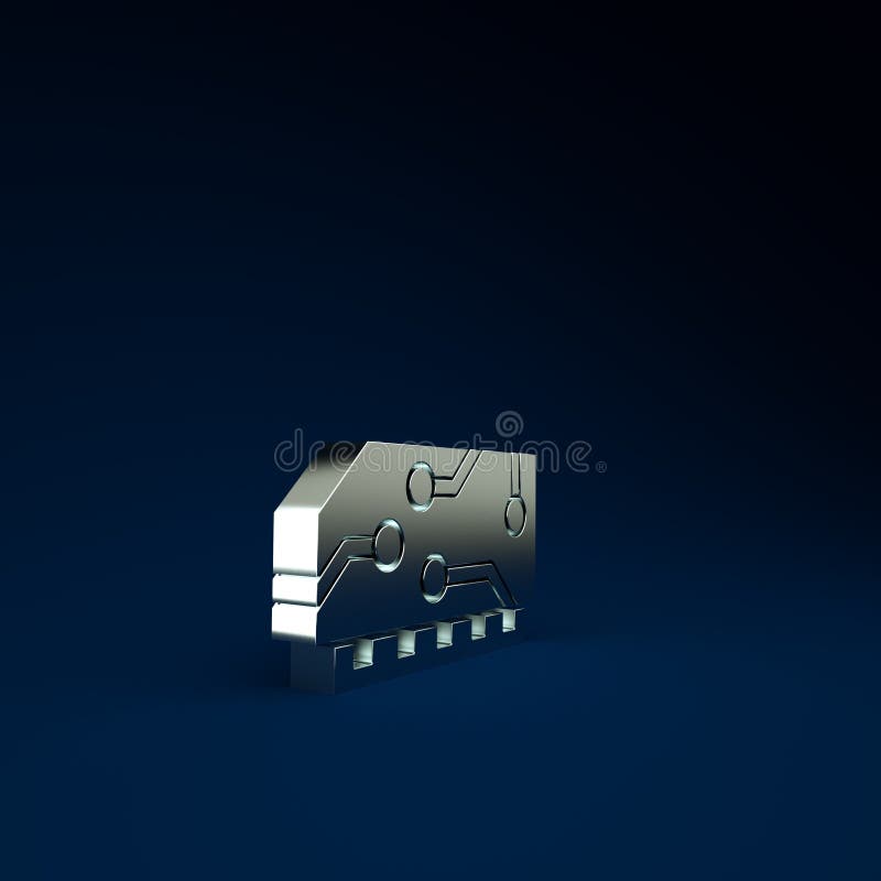 Silver RAM, Random Access Memory Icon Isolated on Blue Background ...