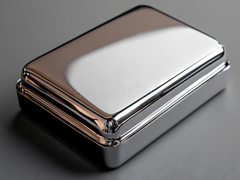 A Silver Rectangular Box on a Gray Surface Stock Photo - Image of ...