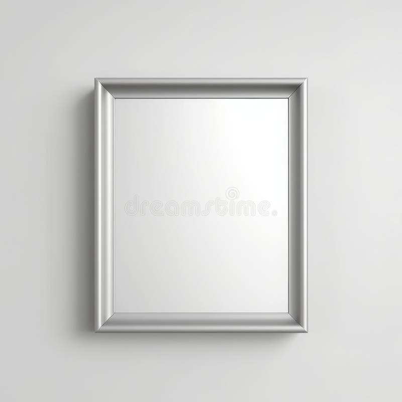 Silver Rectangular Picture Frame Isolated on White Background. Empty ...