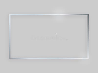 Silver Rectangular Shiny Frame with Glowing Effects Stock Vector ...