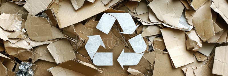Silver Recycling Symbol with Cardboard Surround Stock Illustration ...