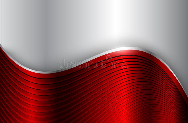 Silver Red Abstract Background with Wavy Pattern Stock Vector ...