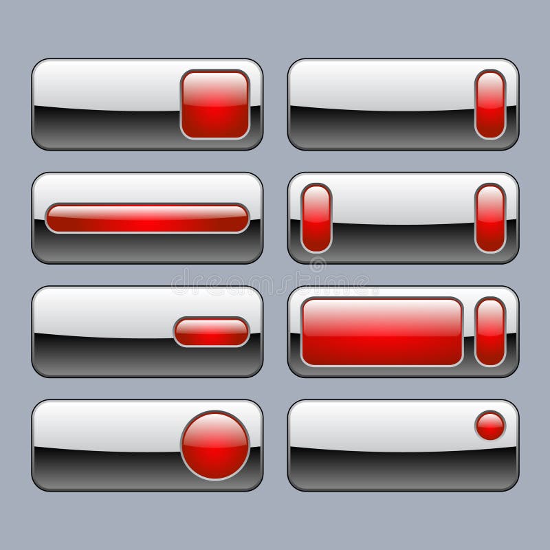 Silver-red Buttons for Website and Infographics Stock Vector ...