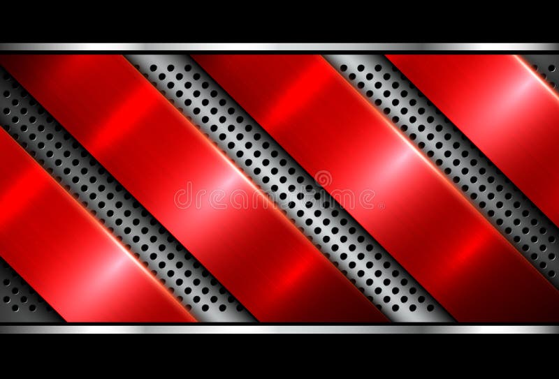 Silver Red Metallic Background Stock Vector - Illustration of company ...