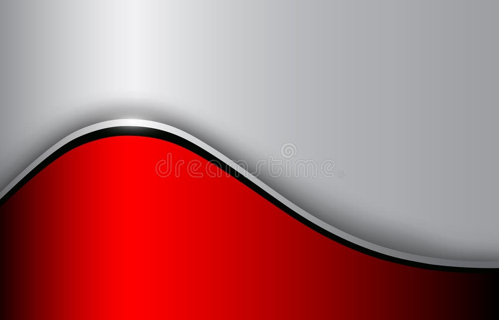 Silver Red Metallic Background, Elegant Wavy 3d Illustration Stock ...