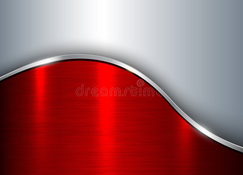 Silver Red Metallic Background, Sheet Metal Texture Stock Vector ...