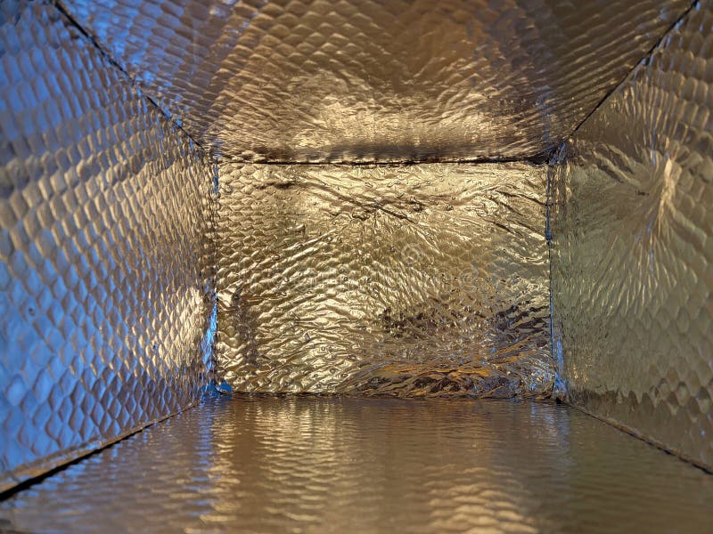 Silver Reflective Metal or Metallic Insulated Box Liner Stock Photo ...