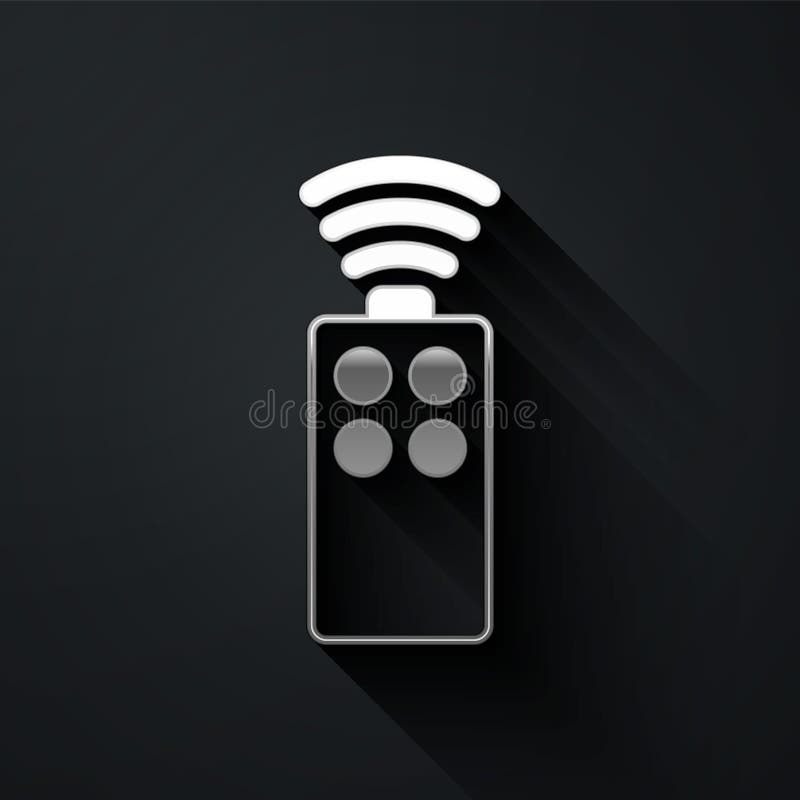 Silver Remote Control for the Camera Icon Isolated on Black Background ...