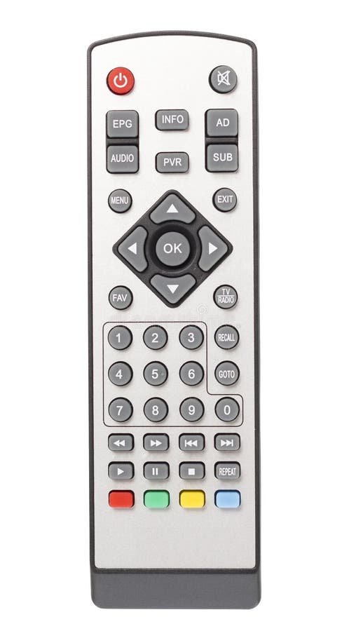 Silver Remote Control of Digital TV Stock Image - Image of isolated ...
