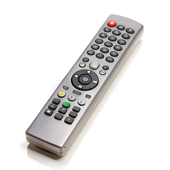 Silver Remote Control Isolated on White Background Stock Illustration ...