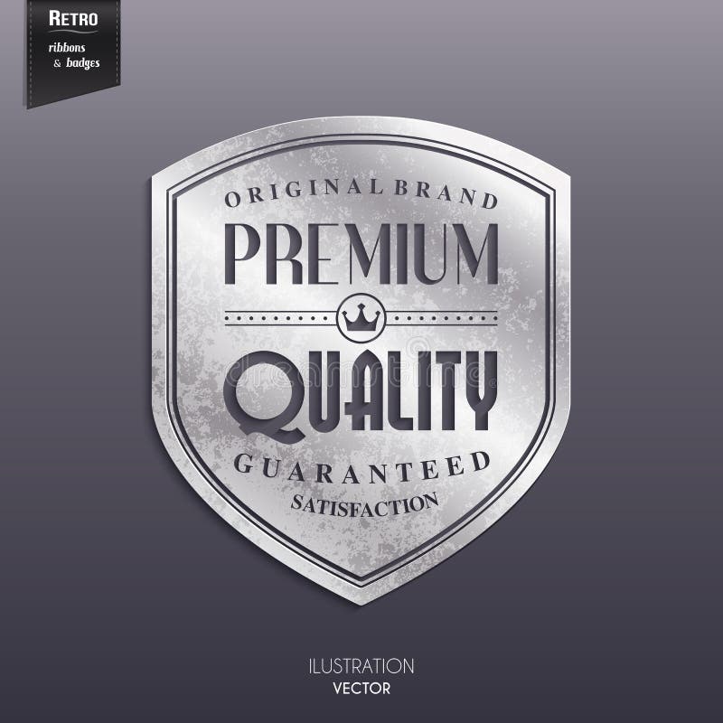 Silver Retro Stamp, Sticker, Tag, Label, Badge on Stock Vector ...