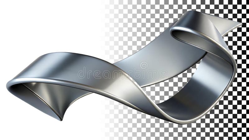 Silver Ribbon Banner, Elegant and Metallic Decoration Element Png ...