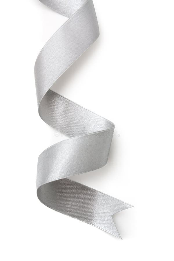 Silver Ribbon Bow in Bright Silver White Grey Color Isolated Stock ...