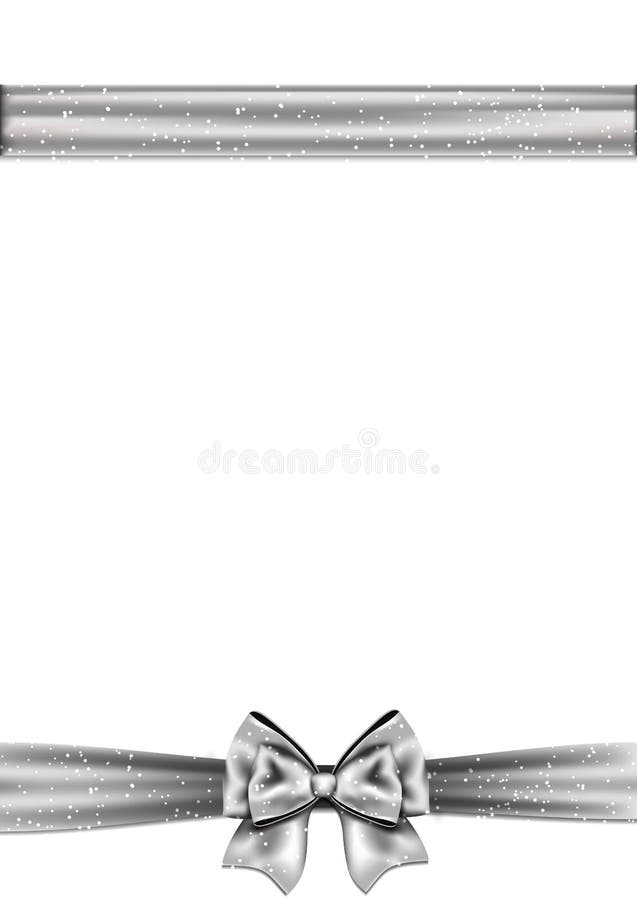 Silver Ribbon Bow Horizontal Border Stock Vector - Illustration of ...