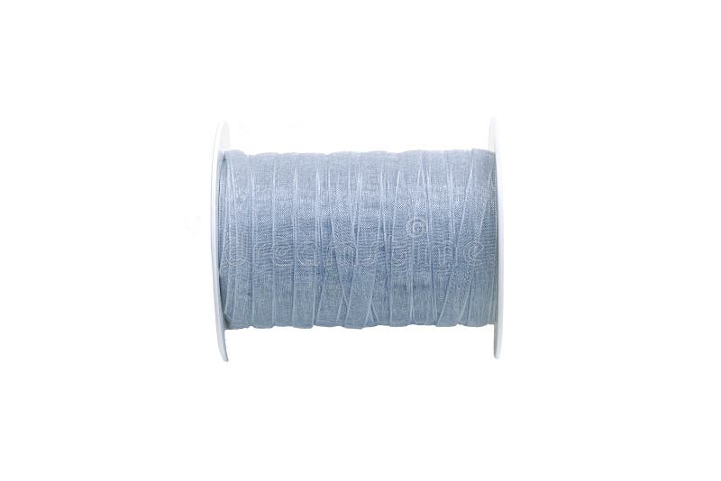 Silver Ribbon Roll Isolated on White Background Stock Photo - Image of ...