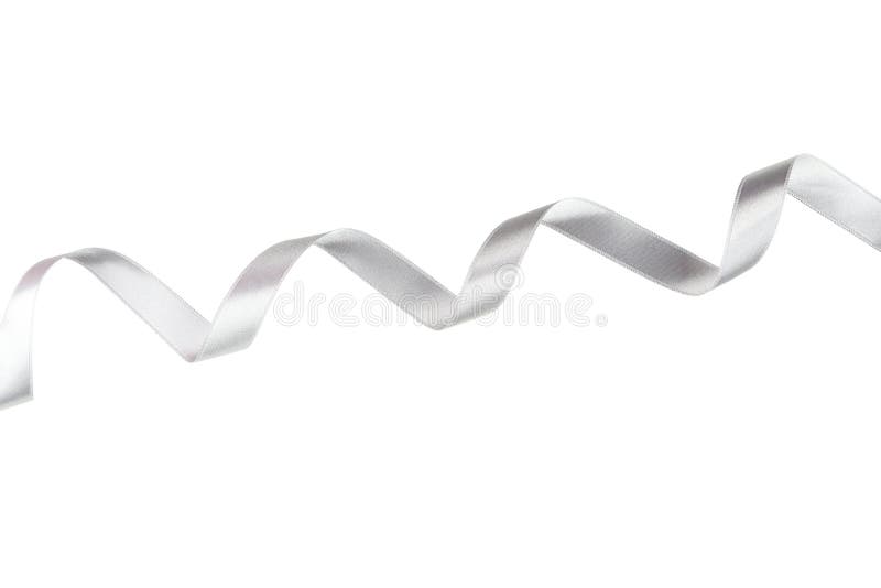 Silver Ribbon on White Background. Stock Photo - Image of banner, shine ...