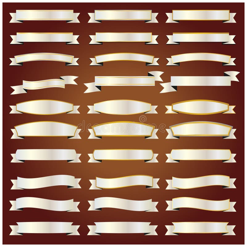 Golden Silver and Bronze Ribbons Banner Stock Vector - Illustration of ...