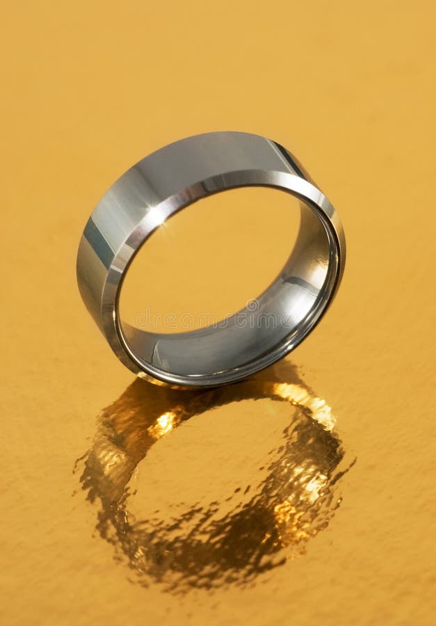 Connected Shiny Gold & Silver Ring Stock Image - Image of accessory ...