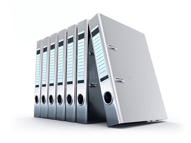 Data Storage. Laptop and File Cabinet with Ring Binders Stock ...