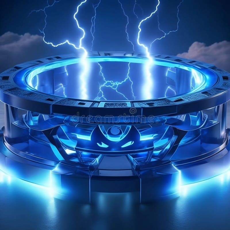 Silver Ring with Electric Blue Lightning Effects. AI-generated Stock ...