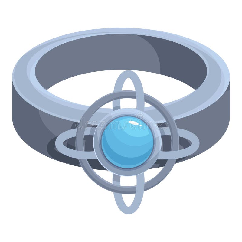 Silver Ring Featuring Rotating Spheres Design with Blue Gemstone Stock ...