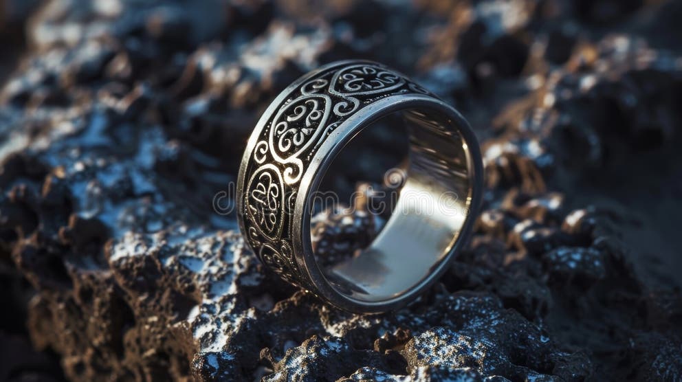 A Silver Ring with Intricate Patterns Inspired by Ancient Memory ...